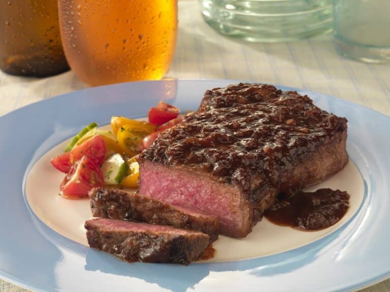 Receta de Carne New York con salsa BBQ de piloncillo al bourbon